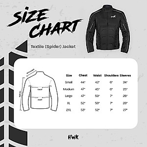 HWK Spyder Motorcycle Jacket for Men with Weather Resistant Cordura Textile Fabric for Enduro Motocross Jacket LARGE/BLACK