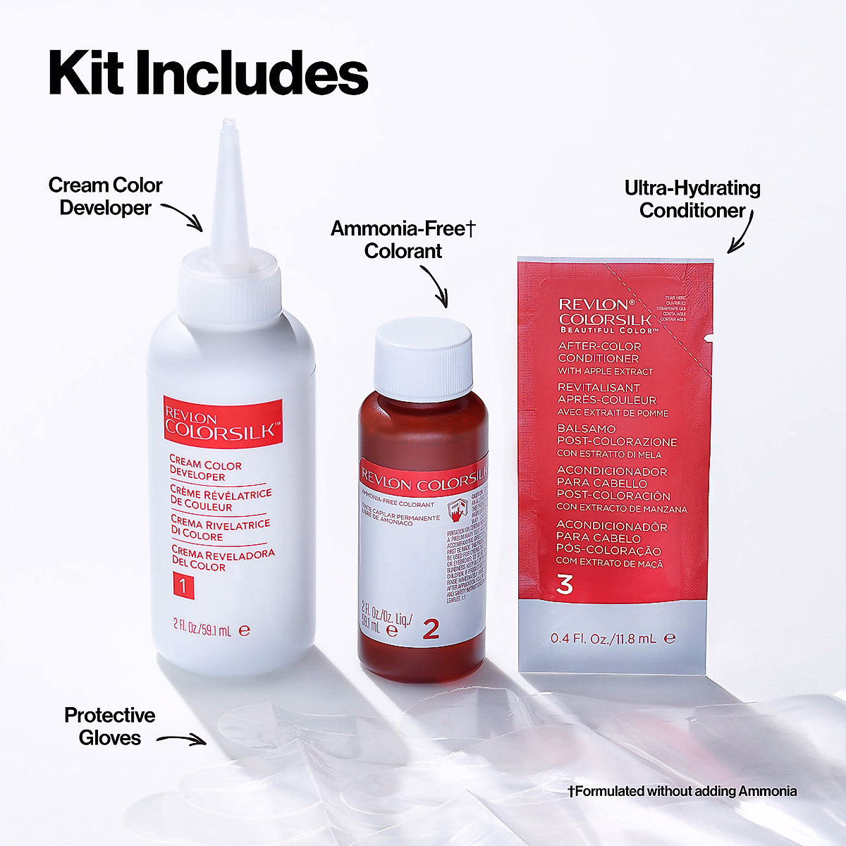 Revlon ColorSilk Permanent Hair Color, 100% Gray Coverage Dye Kit, Ammonia-Free, Keratin and Amino Acids, Blonde Shades, 74 Medium Blonde (Pack of 3)