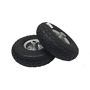 2 Count – 10" Pneumatic Air Filled Hand Truck/All Purpose Utility Tires on Wheels for Dolly Hand Truck Cart 4.10/3.50-4