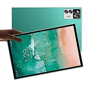 Dpofirs 12S pro Android Tablet 10 inch, Android 12 Tablet, 8GB RAM 256GB ROM, 128G Expand Android Tablet with Dual Camera, WiFi, Bluetooth, 7000mAh, Gifts, Green
