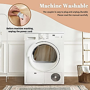 HomeMate Electric Heated Blanket Dual Controller King Size 100"x 90" Beige,5 Heating Levels Fast Heating,10 Hours Auto Off, Heat Blanket Over-Heated Protection Double Soft Flannel,ETL Certified