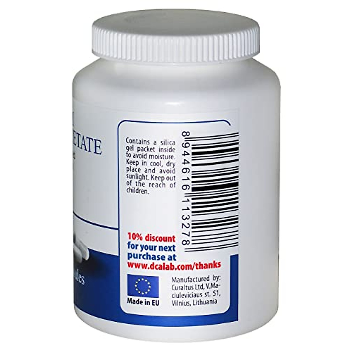 DCA - Sodium Dichloroacetate 333mg - Purity >99.9%, Made in Europe, by DCA-LAB, Certificate of Analysis Included, Tested in a Certified Laboratory, 180 Capsules