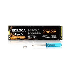 Ediloca 256GB NVMe SSD 3D NAND1.3 PCIe Gen3x4 M.2 2280 Internal Solid State Drive (Read/Write Speed up to 2,150/1,300 MB/s) Compatible with Laptop & Desktop