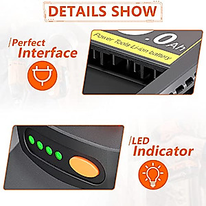 [Upgraded] 6.0Ah 18V Replacement Battery Compatible with RIDGID 18V Drill Battery R840085 R840086 R840087 R840083 R840084 AC840087P AC840086 AC840085 Power Tool Replacement Battery for RIDGID (2Pack)