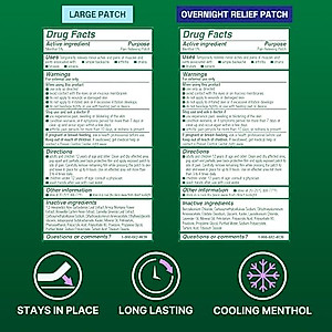 Biofreeze Day & Overnight Pain Relief Patches, Menthol Pain Patches for Arthritis & Muscle Pain Relief, Comfortable & Flexible Fabric Stays in Place, FSA/HSA Eligible, 9 Patches (6 Day, 3 Night)