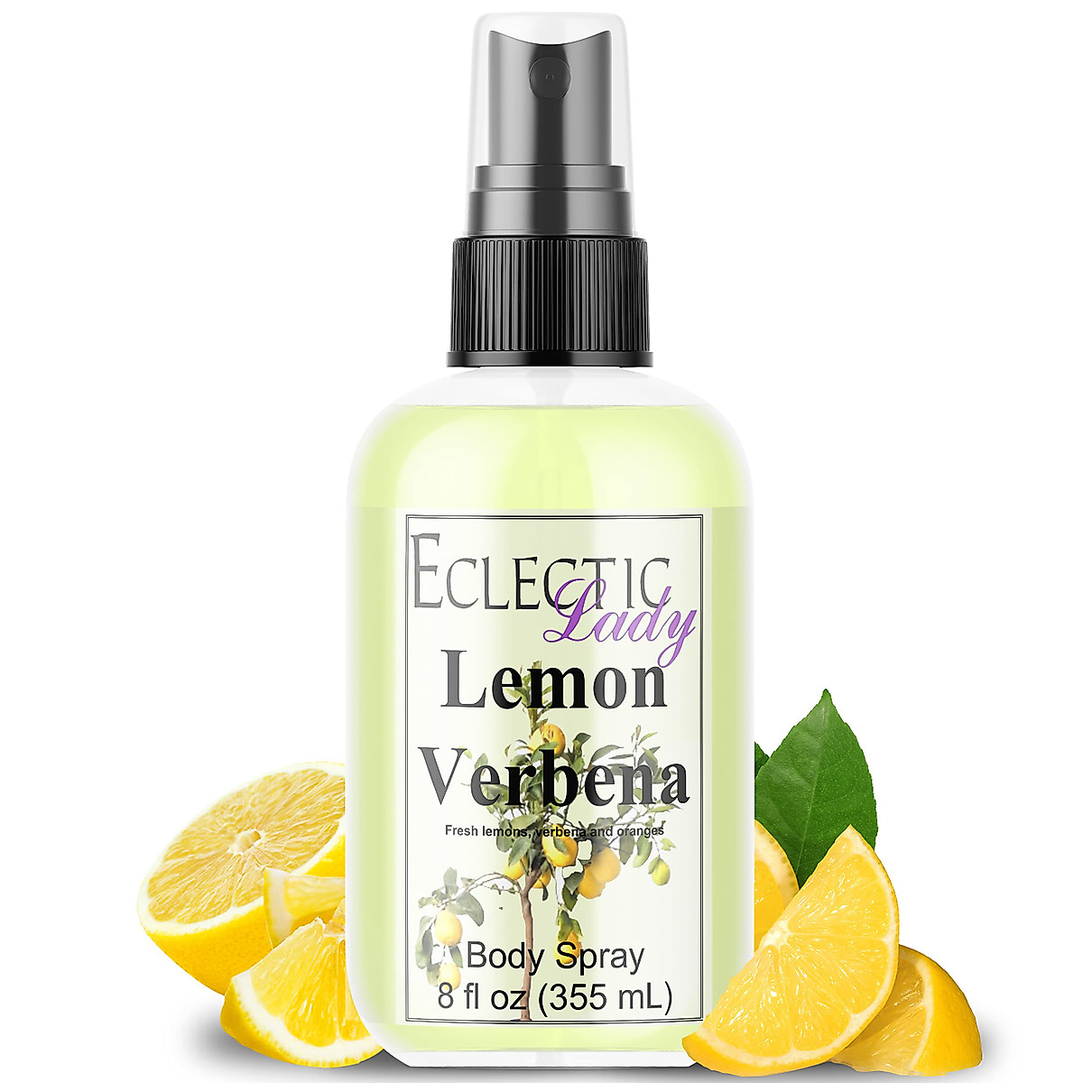 Eclectic Lady Body Spray for Women, 8 Oz Lemon Verbena Body Mist with Long-Lasting Fragrance, Fresh, Wonderful Scent for Spring & Summer, Floral & Fruity Perfume for Women with Orange, Daily Use