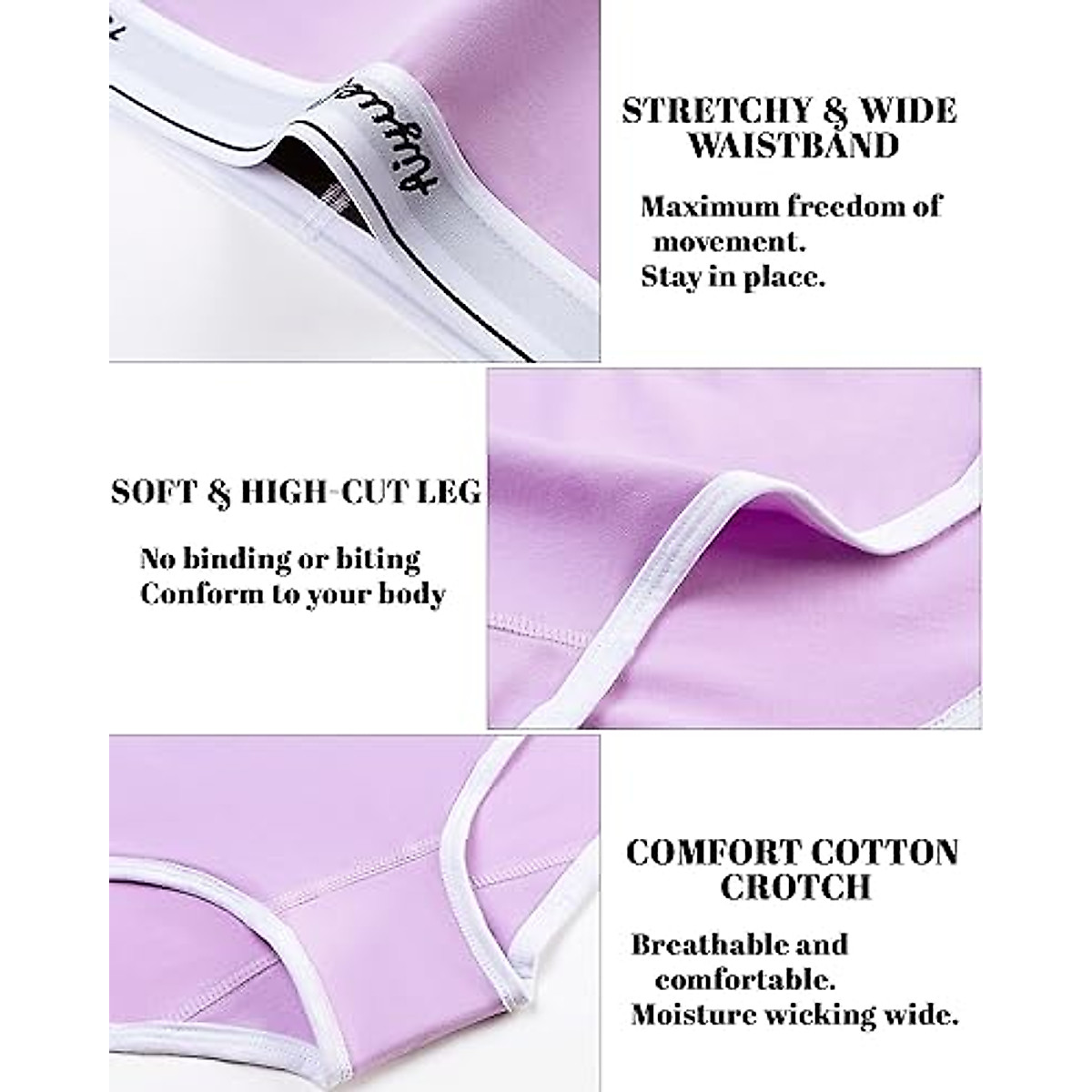 Omcry Cotton Underwear for Womens Breathable Cheeky Panties for Women Comfy Bikinis Panties for Young Ladies 5 Pack