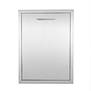 yuxiangBBQ Pull-Out Double Trash Drawer Stainless Steel Outdoor Kitchen Trash Drawer Storage for Two 10 Gallon Commercial Wastebaskets