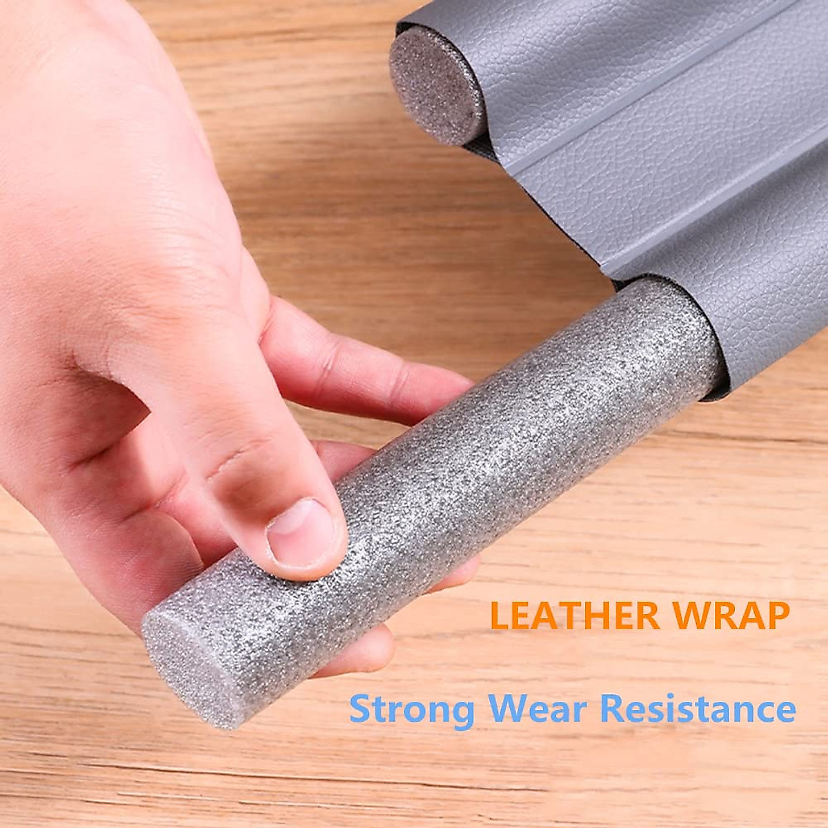 Door Draft Stopper Under Twin Door Draft Blocker Insulator Door Sweep Weather Stripping Window Breeze Blocker Adjustable Door Sweeps 37inch Grey