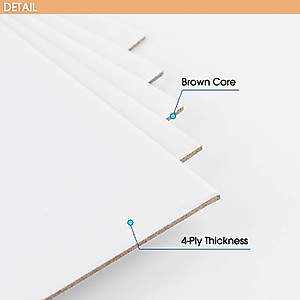 Golden State Art, 5x7 Backing Board Only - for Art, Photos, Print - 4-Ply - 50 Single Backing Boards (50 Pack)