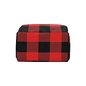 CUXWEOT Personalized Red Black Diaper Bag Backpack with Name Custom Mommy Nursing Baby Bags Nappy Bag Casual Travel Daypack for Mom Girl Gifts