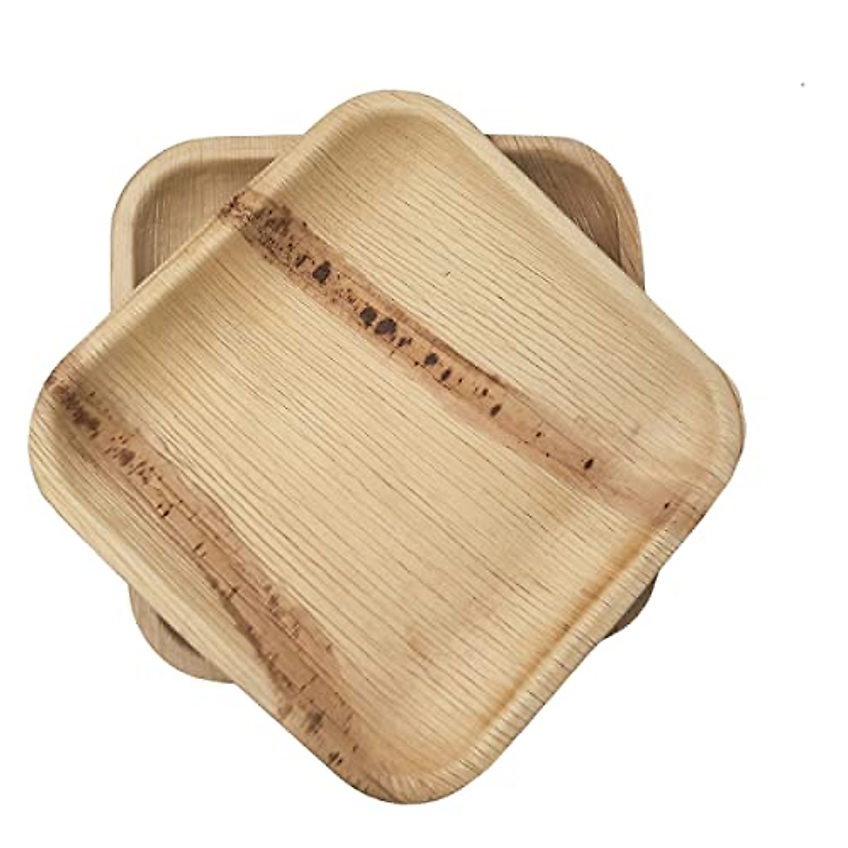 Dtocs Palm Leaf Plates Pack 50, 7 Inch Square | Eco-friendly, Compostable, Natural, Biobased, Organic Disposable Party Plates For Wedding, Camping, Birthday Dinner | Better Than Bamboo, Paper Plates.