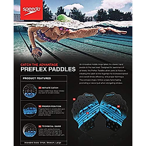 Speedo Unisex Swim Training Preflex Paddles Red, Medium