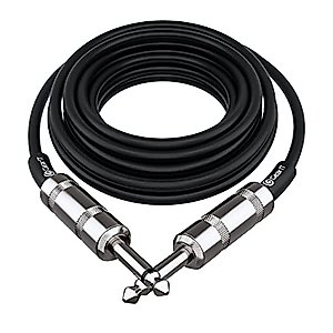 GearIT Professional Speaker Cable (15ft) 12AWG Pure Copper 1/4 inch to 1/4 inch TS Straight Male to Male for Amplifier, Speaker Cabinet, PA and DJ Audio