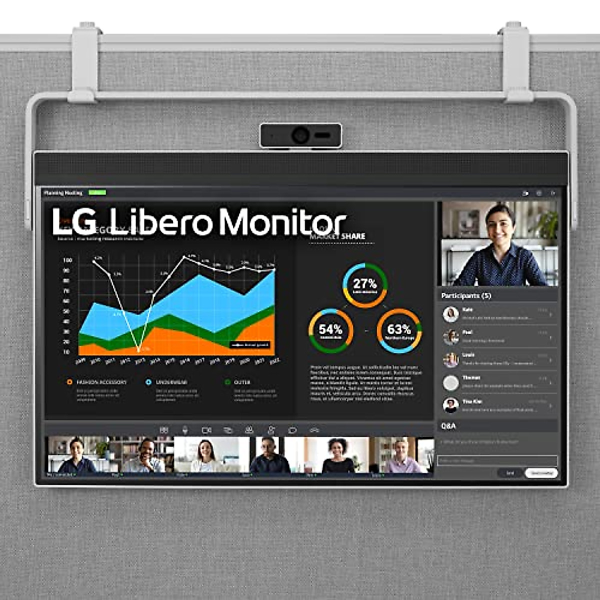 LG 27MQ70QC-S.AUS 27" QHD IPS HDR 10 Libero Monitor with Detachable Full HD Webcam