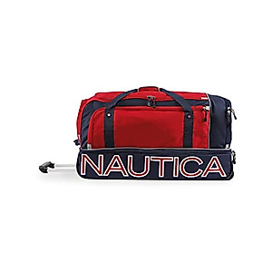 NAUTICA Submariner 30" Rolling Duffel, RED/Navy