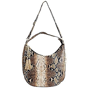 YAOSEN Women Snakeskin Pattern Hobo Bag Large Handbag Shoulder Tote Bag (Khaki)