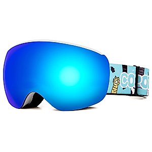 COPOZZ Ski Goggles Kids Magnetic Lens, Youth Snowboard Snow Goggles for Boys Girls Age 2-12,OTG UV400 Helmet Compatible