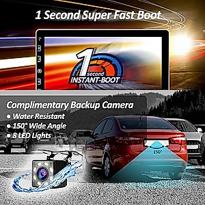 Double Din Car Stereo - Corehan 10 inch Touchscreen Car Radio Bluetooth Multimedia Player with Backup Camera Compatible with Wireless Carplay, Wireless Android Auto, Mirror Link