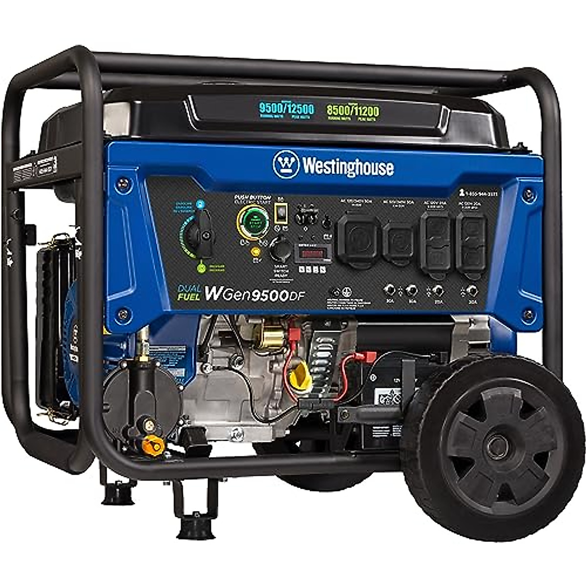 Westinghouse Outdoor Power Equipment 12500 Peak Watt Dual Fuel Home Backup Portable Generator, Remote Electric Start, Transfer Switch Ready, Gas and Propane Powered, CARB Compliant