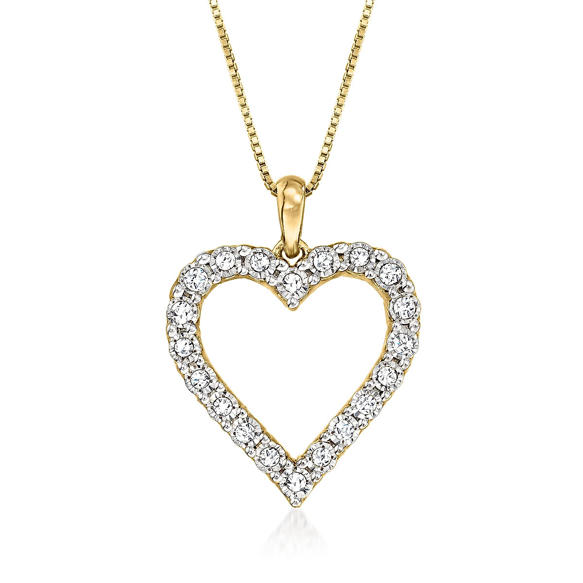 Ross-Simons 0.30 ct. t.w. Diamond Heart Pendant Necklace