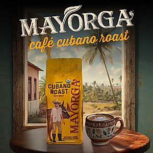 Mayorga Dark Roast Coffee, 2 lb bag - Café Cubano Coffee Roast - 100% Arabica Whole Coffee Beans - Smoothest Organic Coffee - Specialty Grade, Non-GMO, Direct Trade