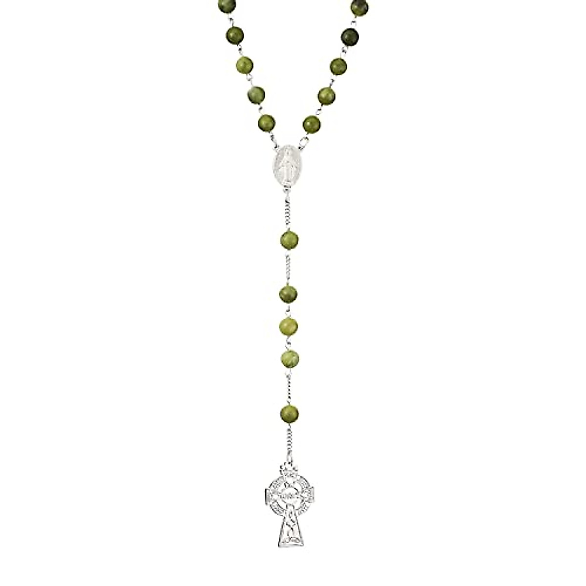 Biddy Murphy Connemara Marble Celtic Cross Rosary Beads Handcrafted in Ireland