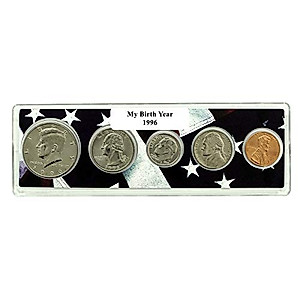 1996-5 Coin Birth Year Set in American Flag Holder Uncirculated