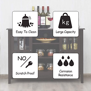 Tangkula TV Stand, Modern Tall Entertainment Center for TVs up to 50", Media Console w/2 Storage Cabinets & 3 Open Shelves, Wire Hole, Wood TV Console Table for Living Room, Brown