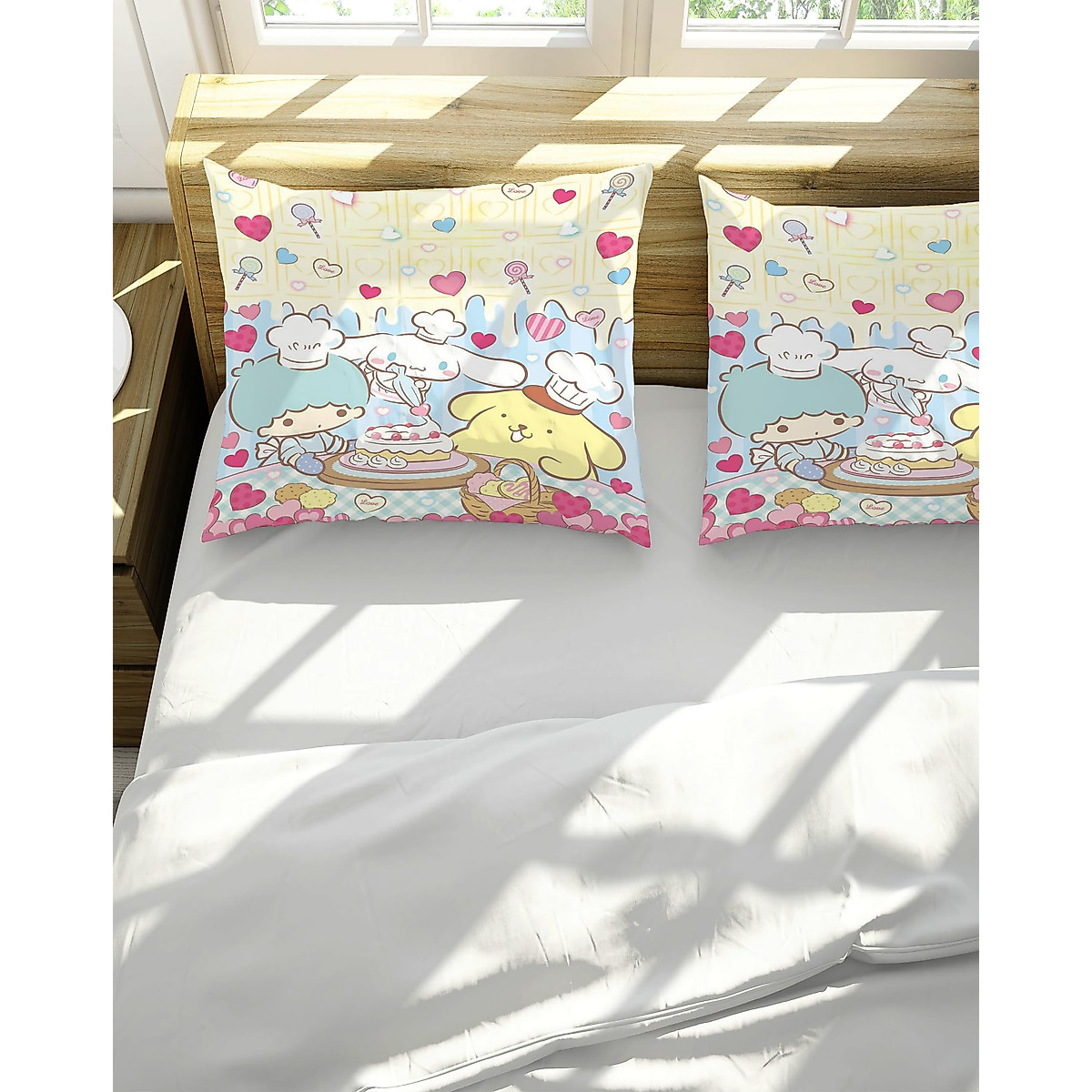 EIANLAI 3 Piece Anime Bedding Set 3D Printed Cartoon Soft Duvet Cover Set for Bedroom (1 Duvet Cover & 2 Pillowcases)-Full