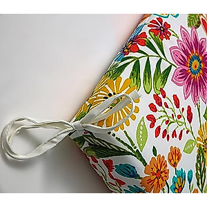 Pillow Perfect Bright Floral Indoor/Outdoor Solid Back Chaise Lounge Cushion with Ties Plush Fiber Fill, Weather, and Fade Resistant, 80" x 23", Blue/Purple Gregoire