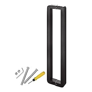 Square Push Pull Door Handle Include Fittings,Stainless Steel Sliding n Door Handle Hardware,for Shower Glass Sliding/Interior Exterior Door,6 Colors (Color : Black,Size : 92.5X