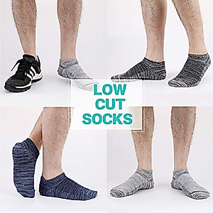 +MD Mens Bamboo Seamless Low Cut Athletic Socks Moisture Wicking Cushioned No Show Running Socks 4Navy13-15