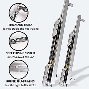 Pull Out Cabinet Drawer Organizer Heavy Duty Telescopic Double Tier Wire Basket Slide Out Shelf Storage 304 Stainless Steel Slide Out Cabinet Organizer for Cupboard, Pantry, Chrome (49W*42D*13H(cm))