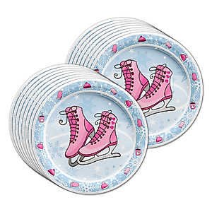 Ice Skating Birthday Party Supplies Set Plates Napkins Cups Tableware Kit for 16