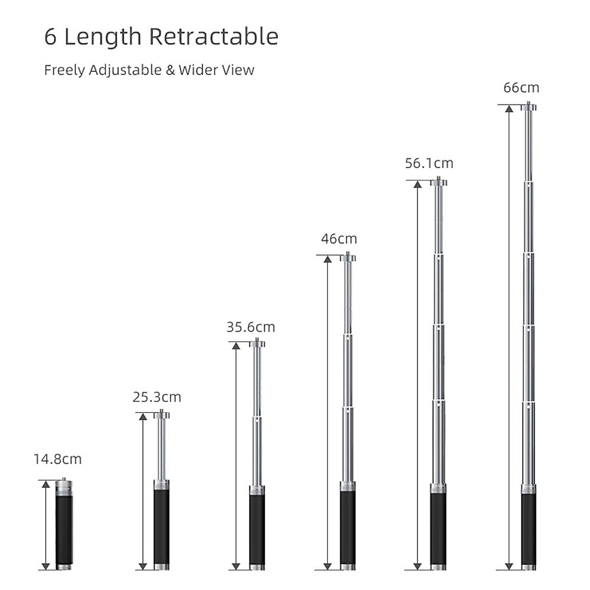 Darkhorse Multifunctional Lightweight Aluminun Alloy Extension Rod for Action Camera (Extension Rod, Titanium)