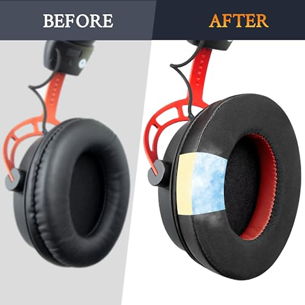 SOULWIT Cooling Gel Replacement Earpads for HyperX Cloud 1/I/2/II/3/III/Pro/Core/Alpha/Alpha S/Flight/Stinger/Mix/CloudX/CloudX Chat, Ear Pads Cushions with Softer High-Density Foam