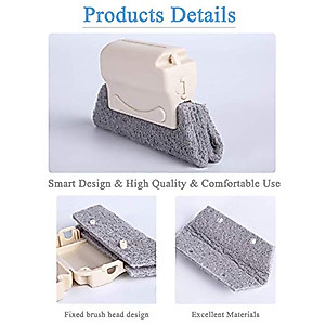 Creative Window Groove Cleaning Brush, Hand-held Crevice Cleaner Tools, Magic Window Cleaning Brush, Quickly Clean All Window Slides and Gaps 3pcs(Gray+Beige+Green)