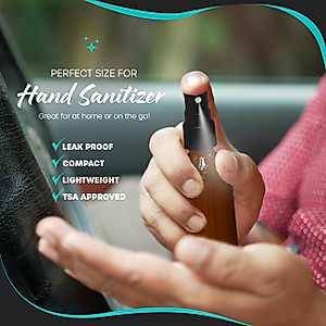 Nevlers 24PK Amber 1oz Spray Bottles | Glass Spray Bottles Set w/Shrink Wrap, Funnel, Brush & Labels | Small Spray Bottle For Use as Mister Spray Bottle, Travel Spray Bottle & Hair Spray Bottle