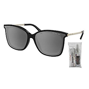 Michael Kors MK2079U ZERMATT Square 333282 61M Black/Silver Grey Gradient Mirror Polarized Sunglasses For Women+ BUNDLE With Designer iWear Eyewear Kit