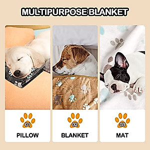 Rezutan Upgraded Dog Blankets for Large Dogs, 3 Pack Dog Cat Flannel Blankets Washable, Soft Pet Mat Throw Cover for Kennel Crate Bed, Cute Paw Pattern, Dog Blanket, Pet Blanket 31" x 41"