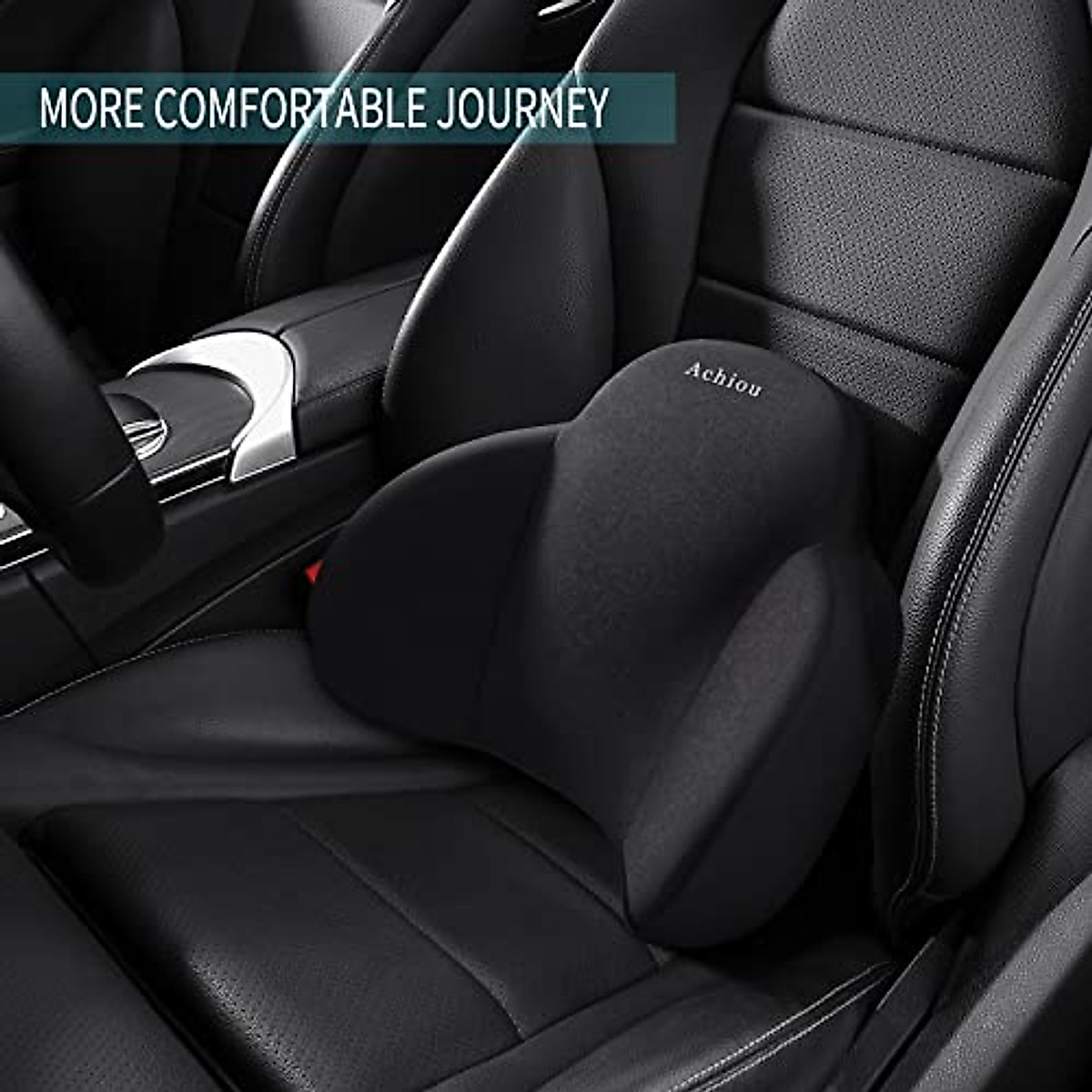 Achiou Lumbar Support Pillow for Office Chair, Back Support Pillow for Car Computer Gaming Chair, Memory Foam Pad Back Cushion for Back Pain Relief Boost Your Lower Back Comfort Zone