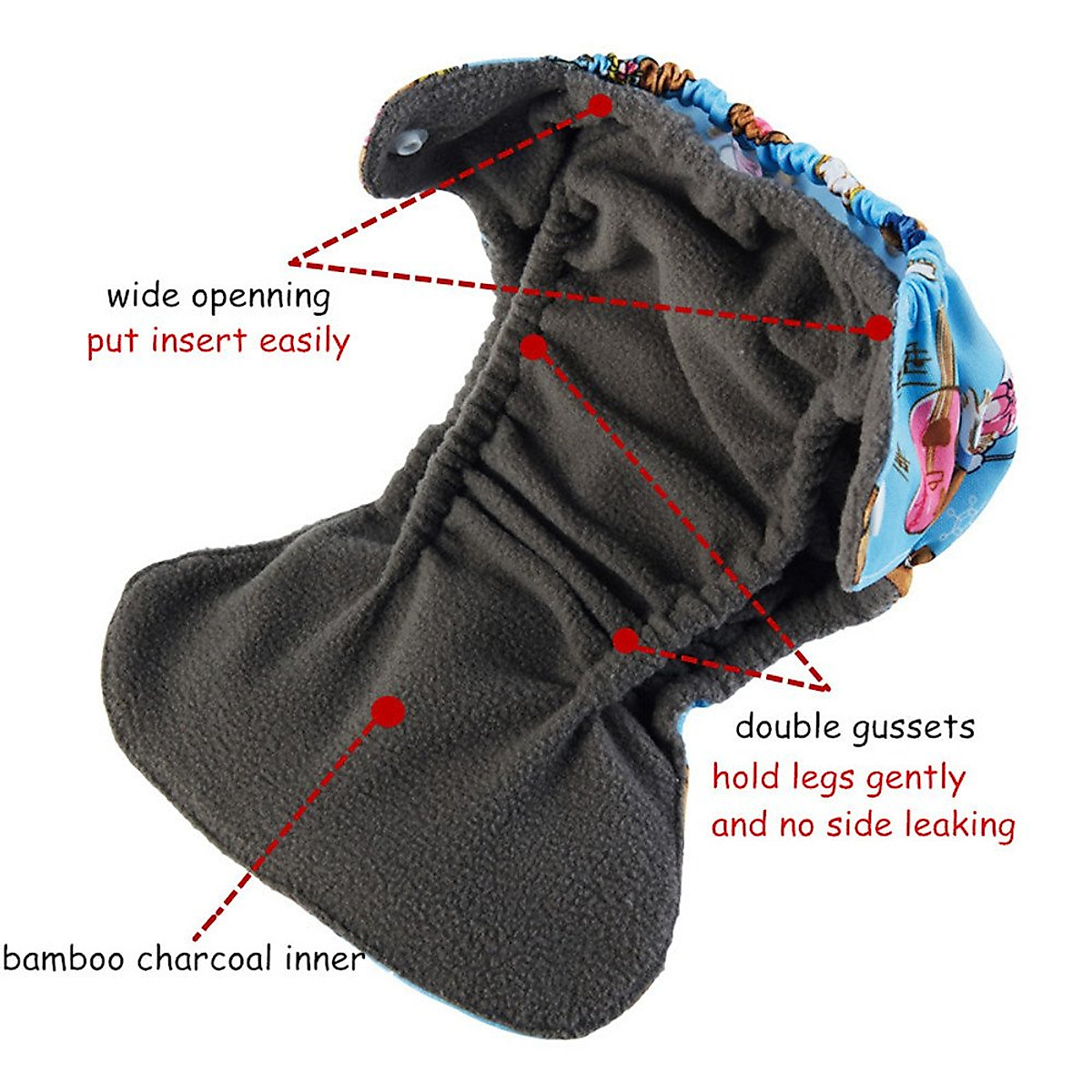 Thank u Mom Pocket Newborn Cloth Diapers for Less Than 12pounds Baby 4 Pack (Triangle) Small