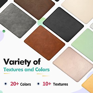 Mouse Pad, PU Mouse Pad，Leather Mouse Pad with Stitched Edge Micro-Fiber Base with Non-Slip Waterproof，Mouse Pad for Computers，Laptop, 8x11Inch (Milky White)