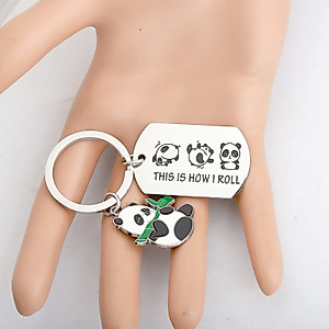 Panda Gift Panda Keychain Animal Lover Gift This is How I Roll (This is How I Roll)