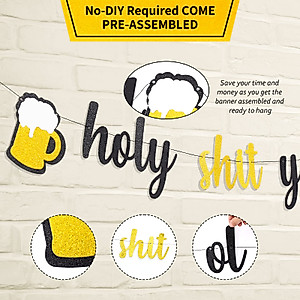 Birthday Decorations for Men, Holy You're Old Birthday Banner for Funny 40th 50th 60th 70th Birthday Party Decorations for Women