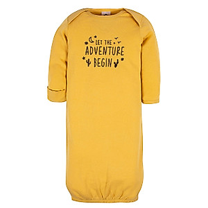 Gerber Unisex Baby Boy and Girls 4-Pack Sleeper Gown Sunrise 0-6 Months