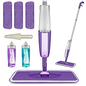 Spray Mop for Floor Cleaning - MEXERRIS Floor Mop with Spray 360°Rotatable with 2 Refillable Bottle 3 Mop Pads Wet Dry Microfiber Mop Floor Cleaning Mop for Hardwood Laminate Wood Tiles