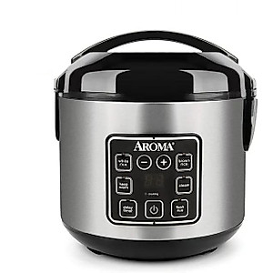Generic 8-Cup (Cooked) Rice & Grain Cooker, Steamer, BondedGranite Coating, 64, Silver (Renewed)