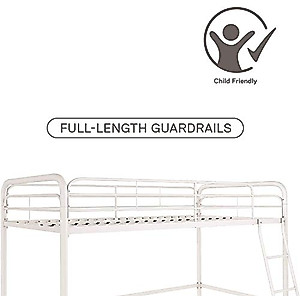 DHP Jett Junior Twin Metal Loft Bed, White